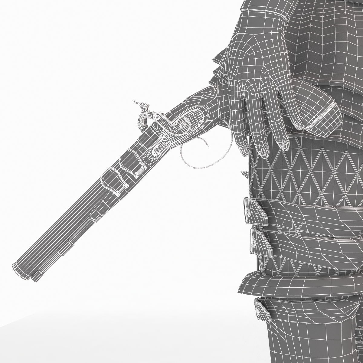 3d model woman steampunk statue