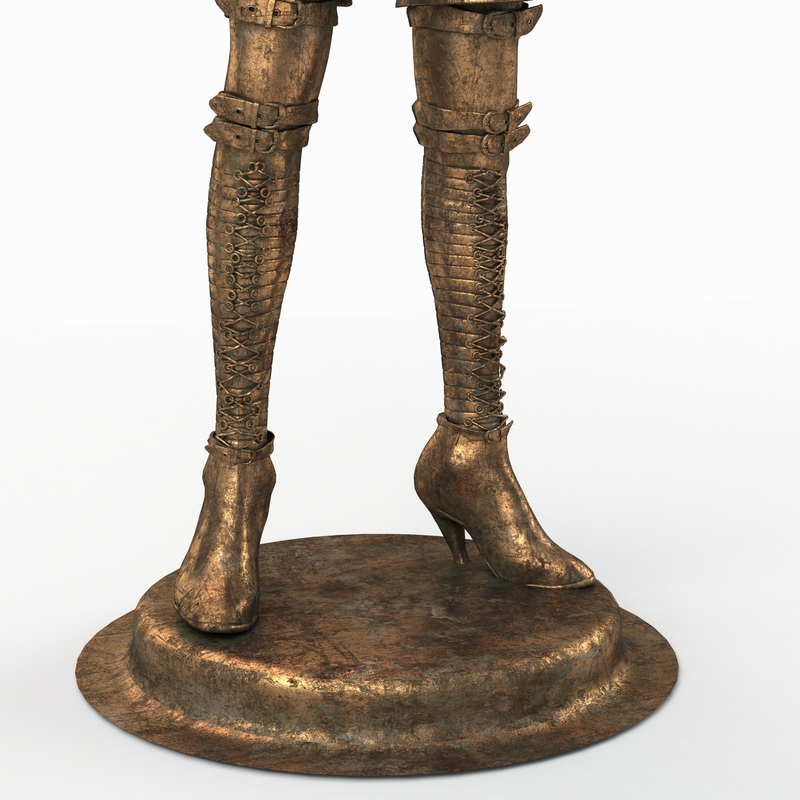 3d model woman steampunk statue