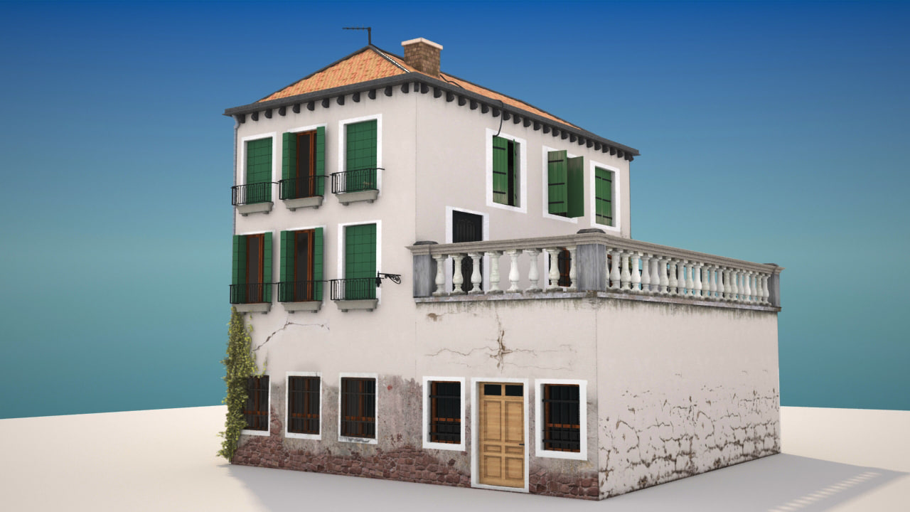 3d model italian old home