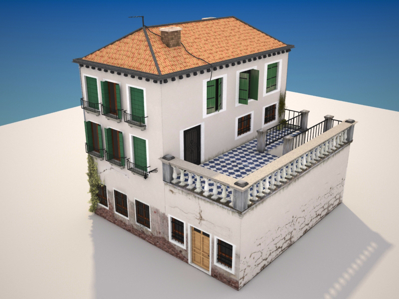 3d model italian old home