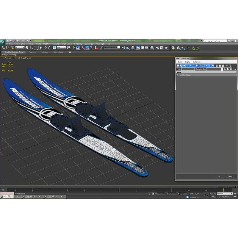 3d water skis model