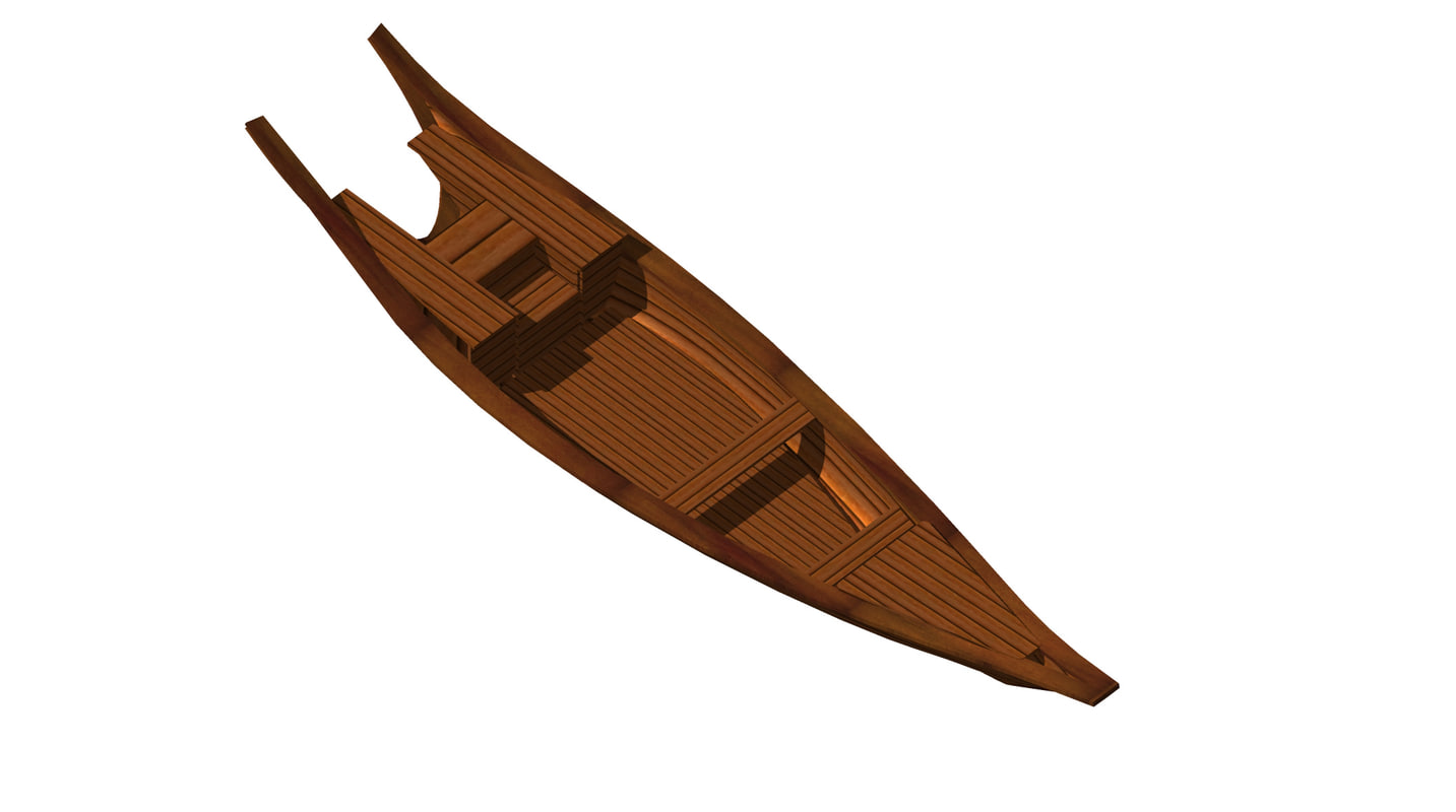 3d chinese sampan fishing boat model