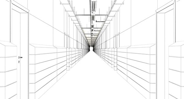 hallway realistic 3d model