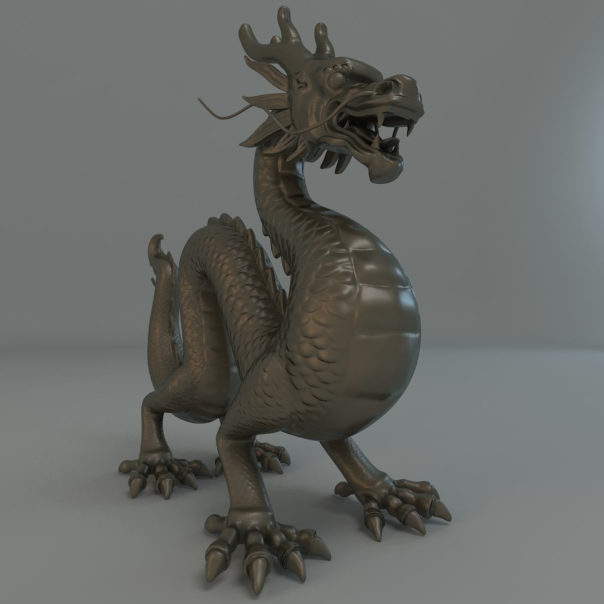 3d ancient dragon statue model