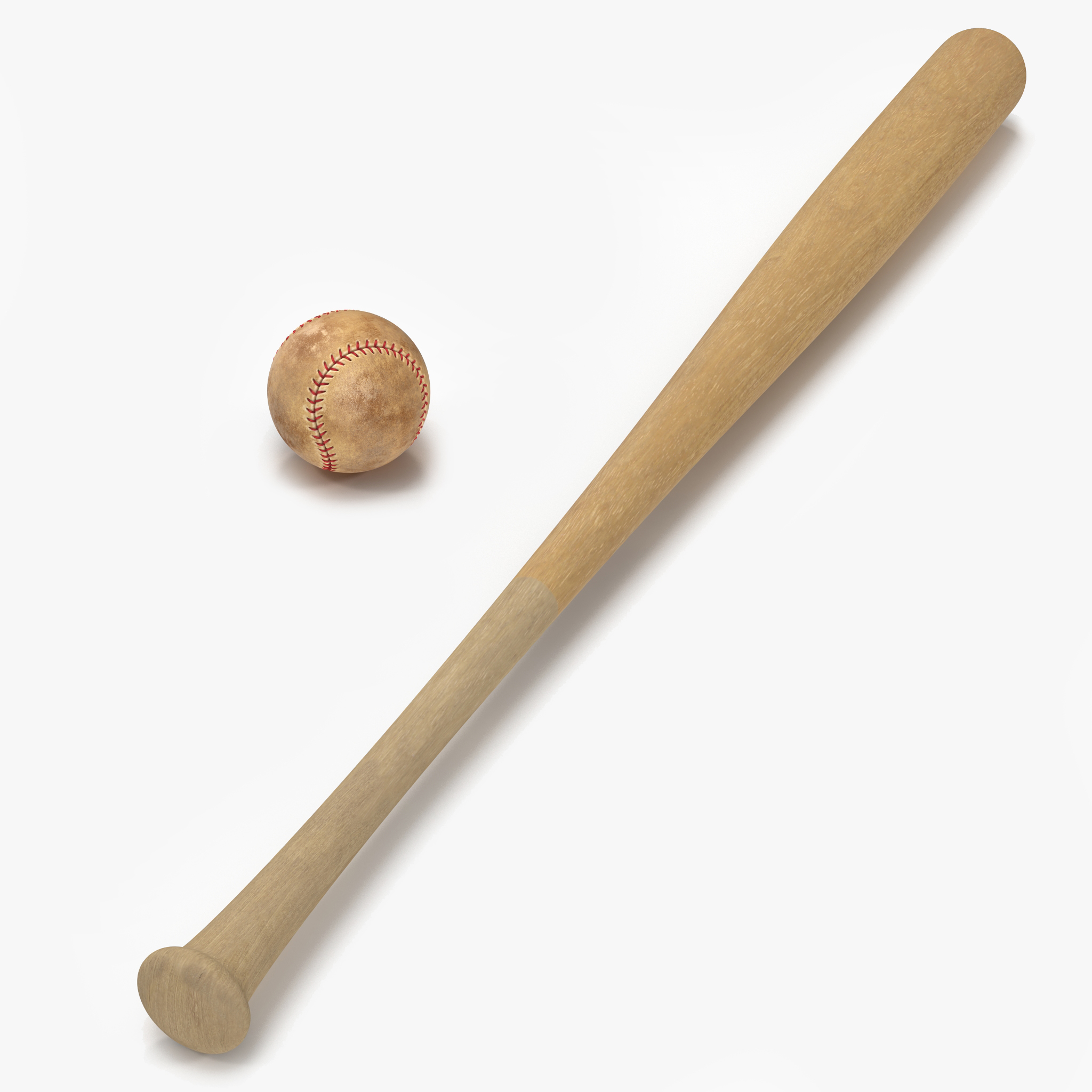 3d baseball wooden bat 2 model