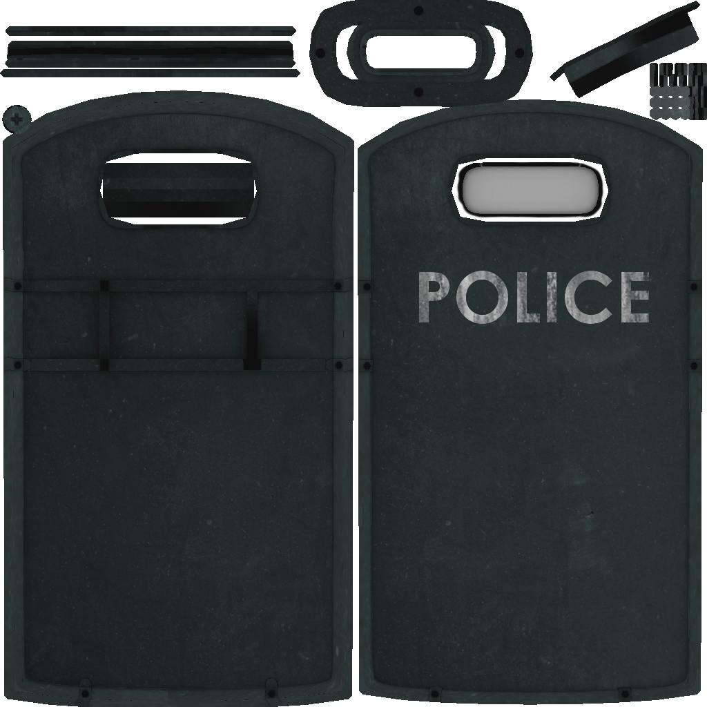 realistic swat police shield 3d model