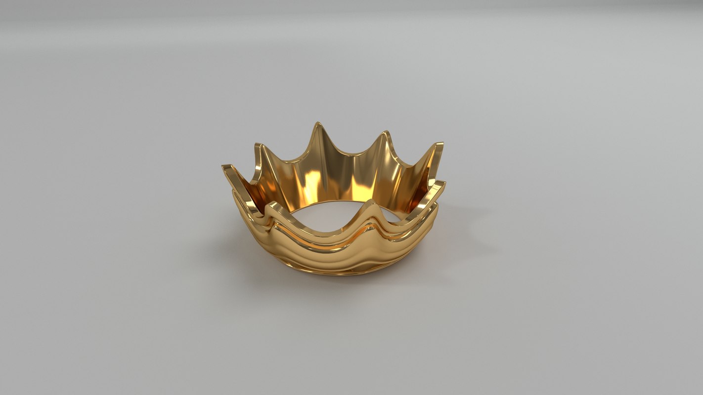 3d gold crown