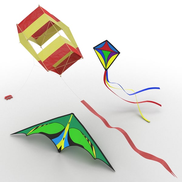 kites set modeled 3d model