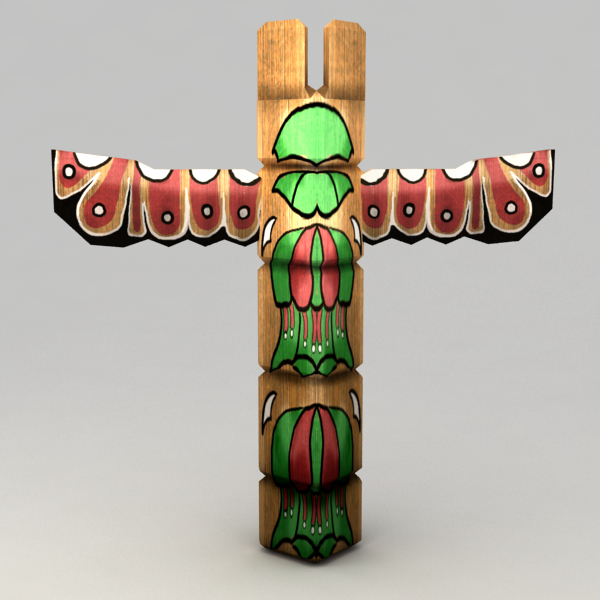 3d model native totem pole
