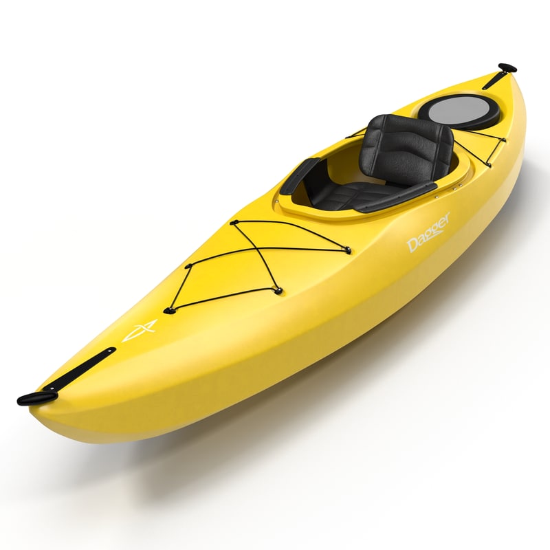 kayak yellow modeled 3d model