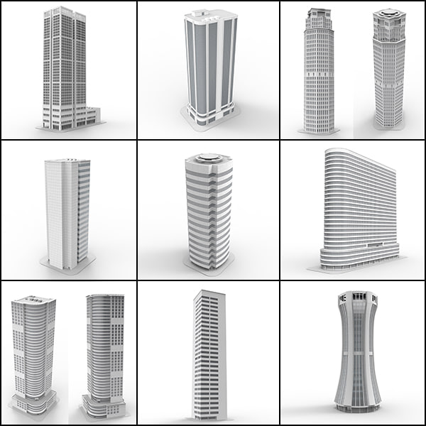 3d model skyscrapers