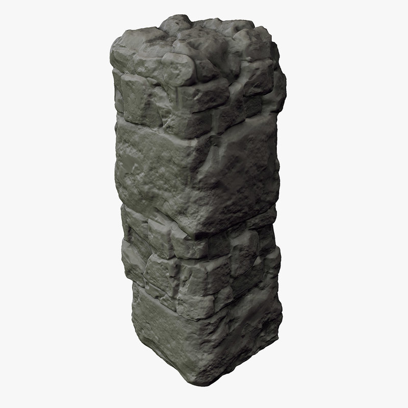 3d ancient stone pillar model