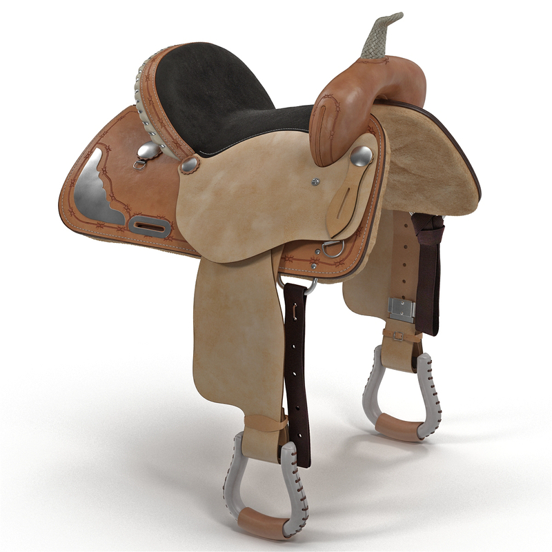 saddles set realistic 3d model