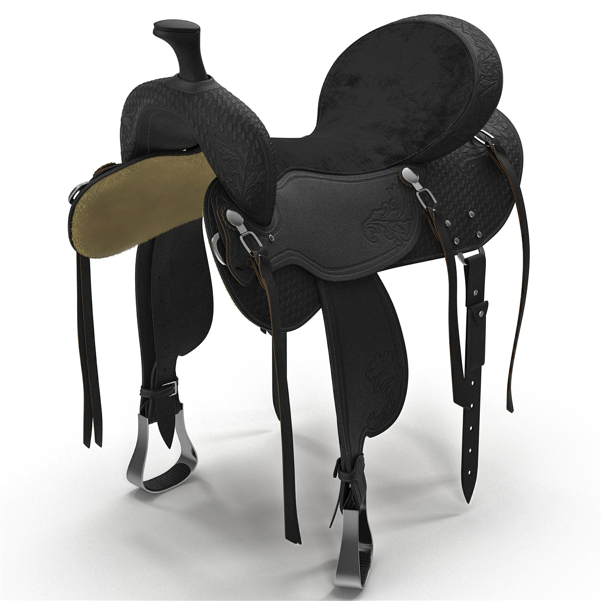 saddles set realistic 3d model