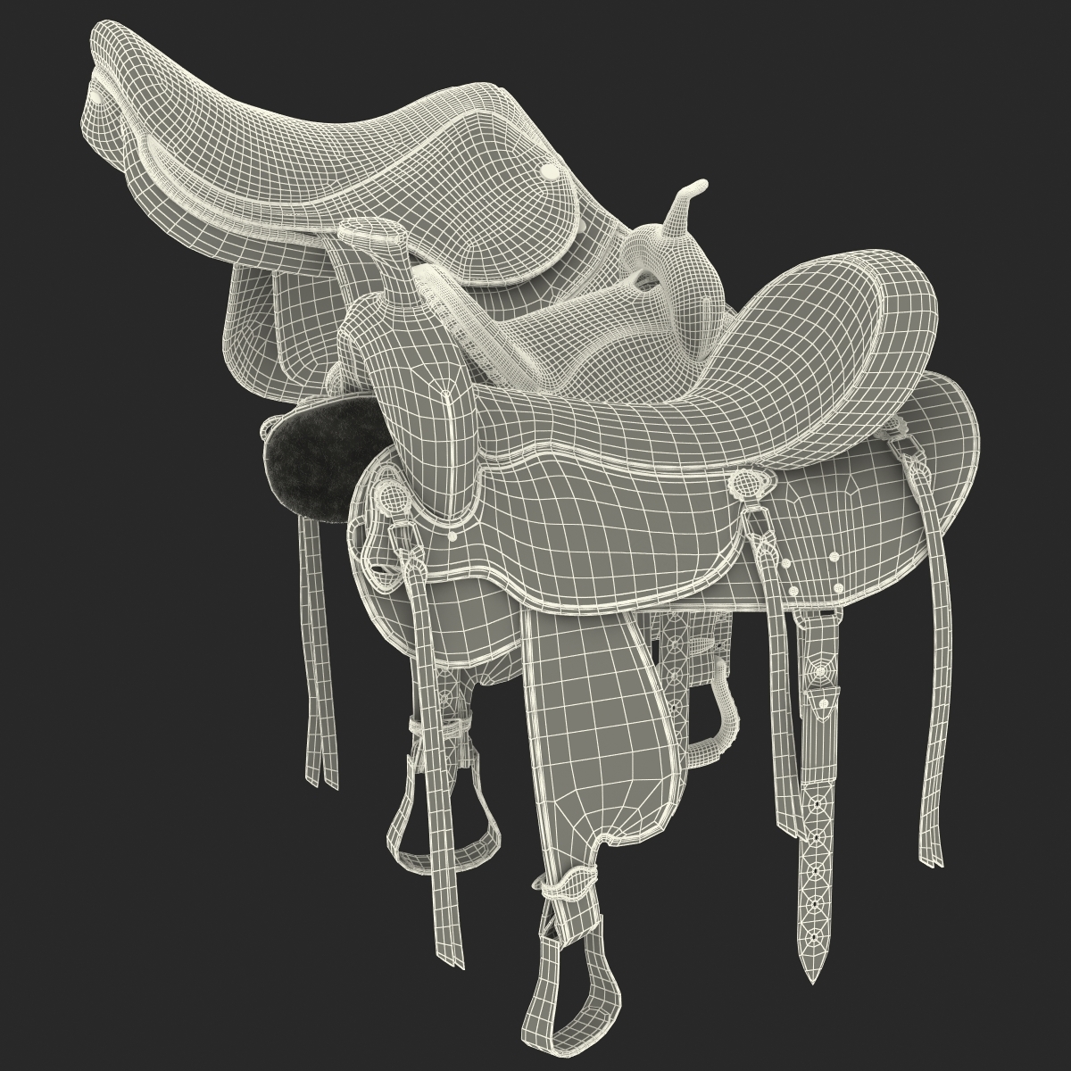 saddles set realistic 3d model
