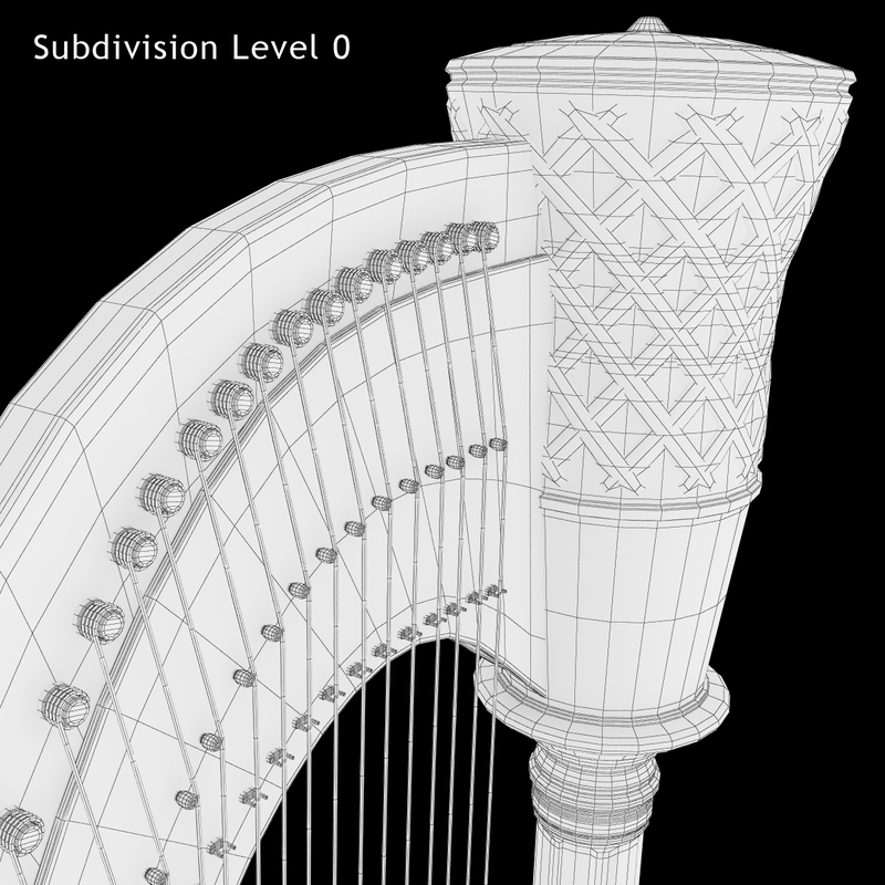 harp wood 3d max