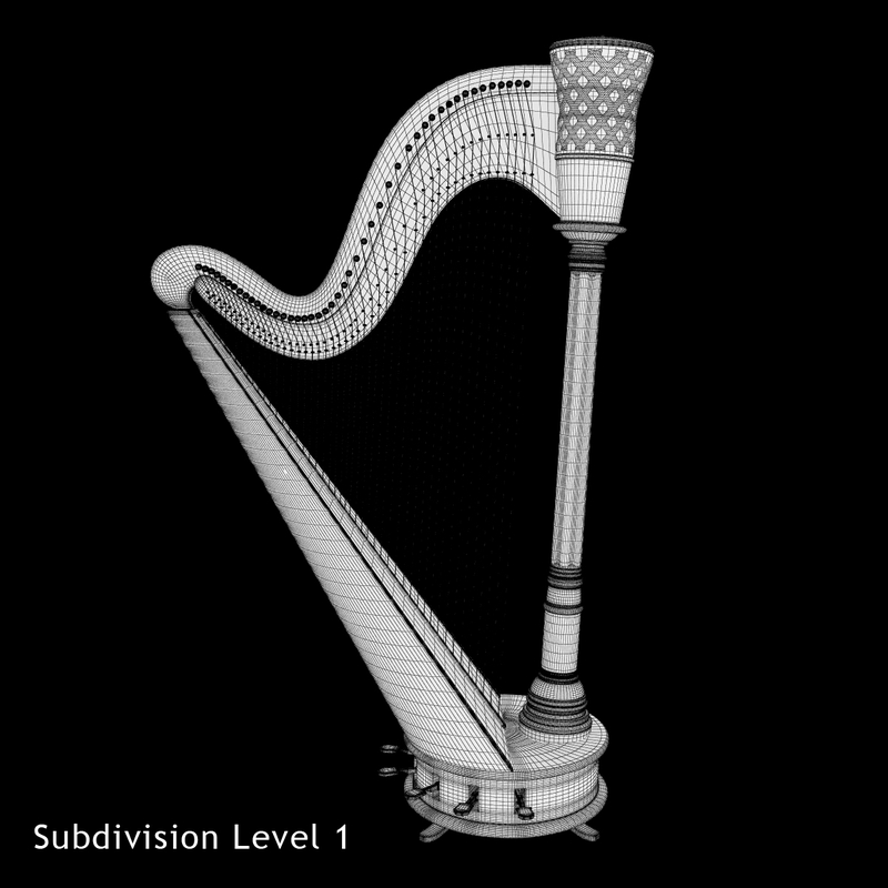 harp wood 3d max