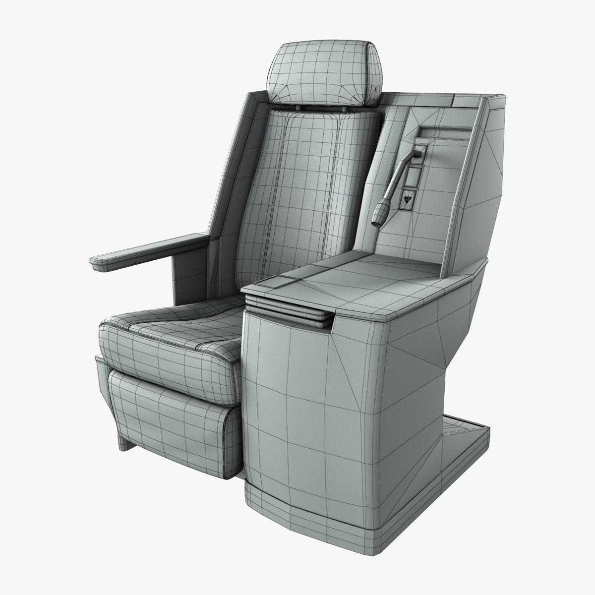 3d model class airplane seat rigged