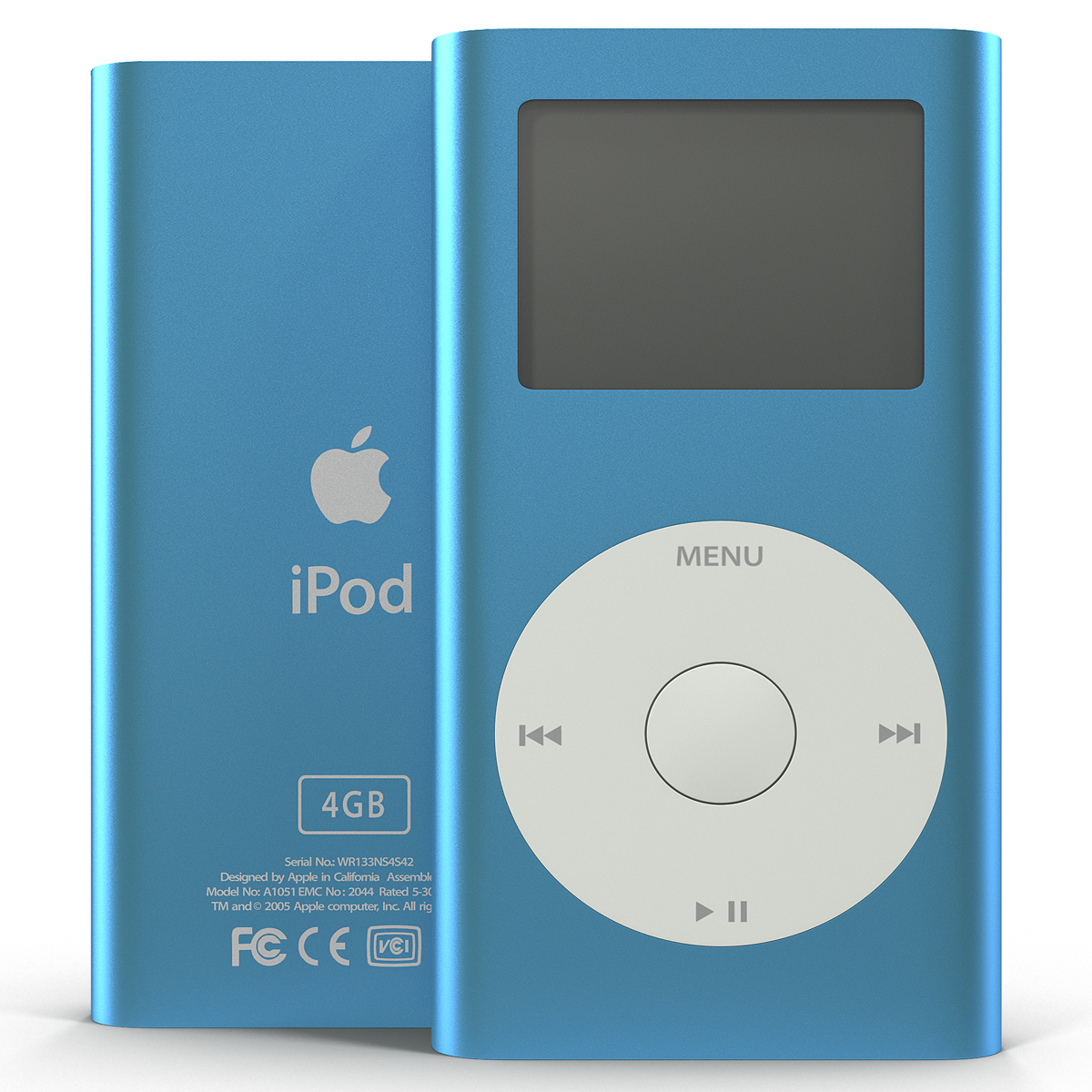ipod mini blue modeled 3d max