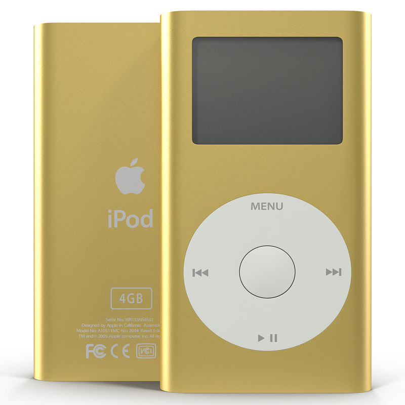 ipod mini gold modeled 3d obj