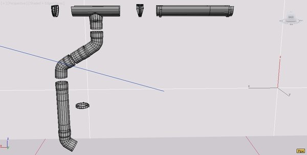 3d model drain pipes