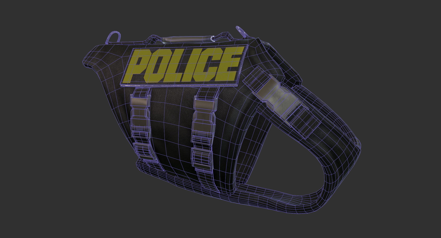 3d police dog body armor model