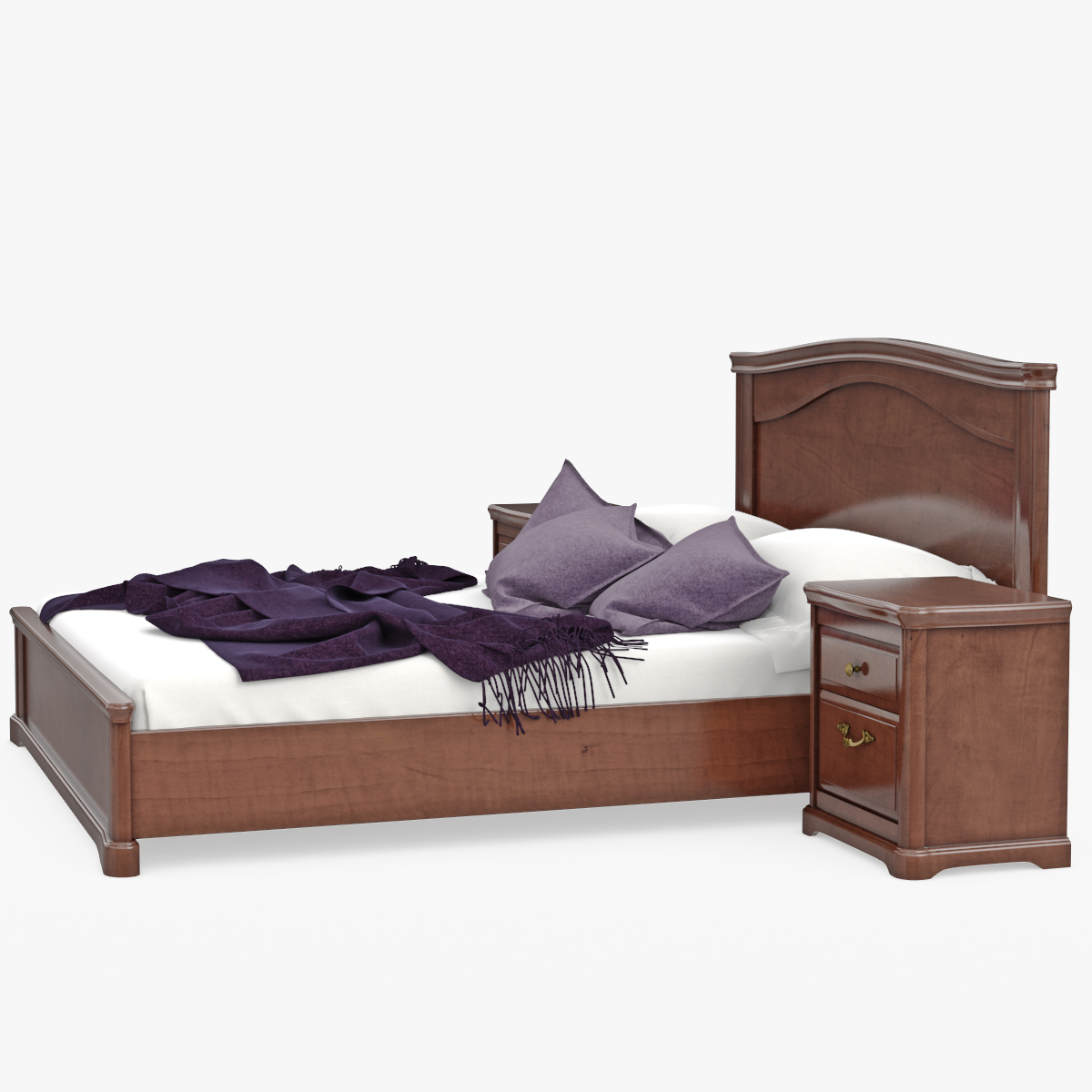 3d model furniture wooden classic bed