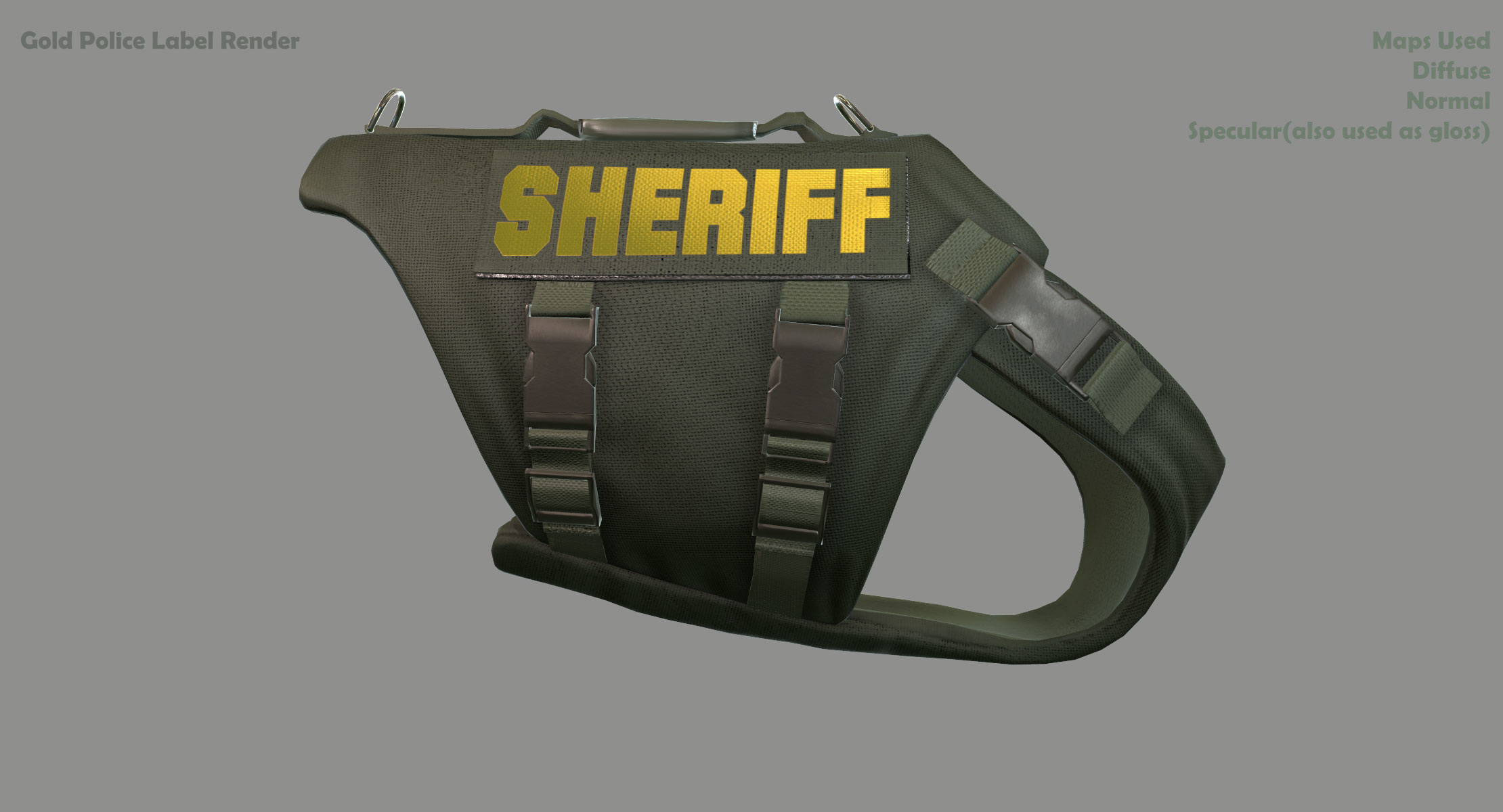 police dog body armor 3d obj