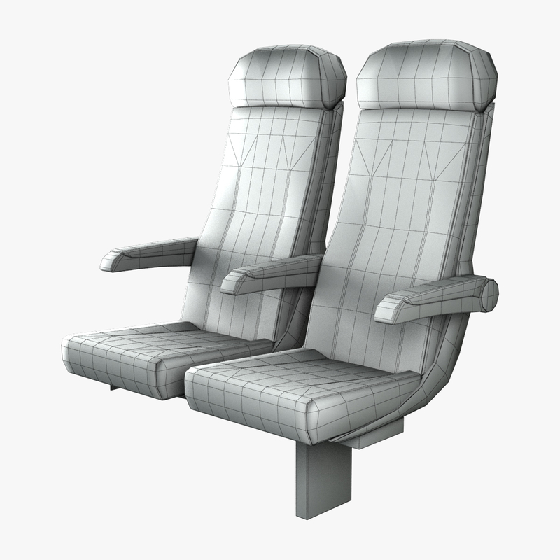 3d ma realistic train seat