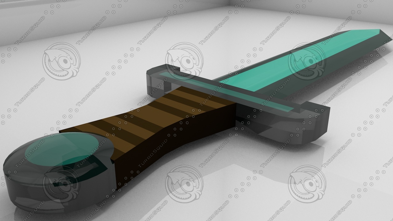 realistic minecraft sword 3d model