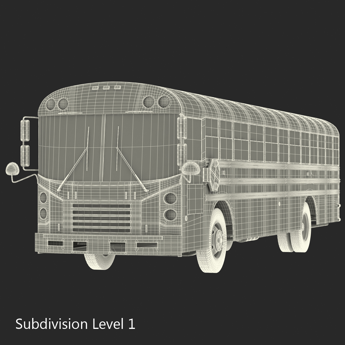 3d school buses modeled bus model