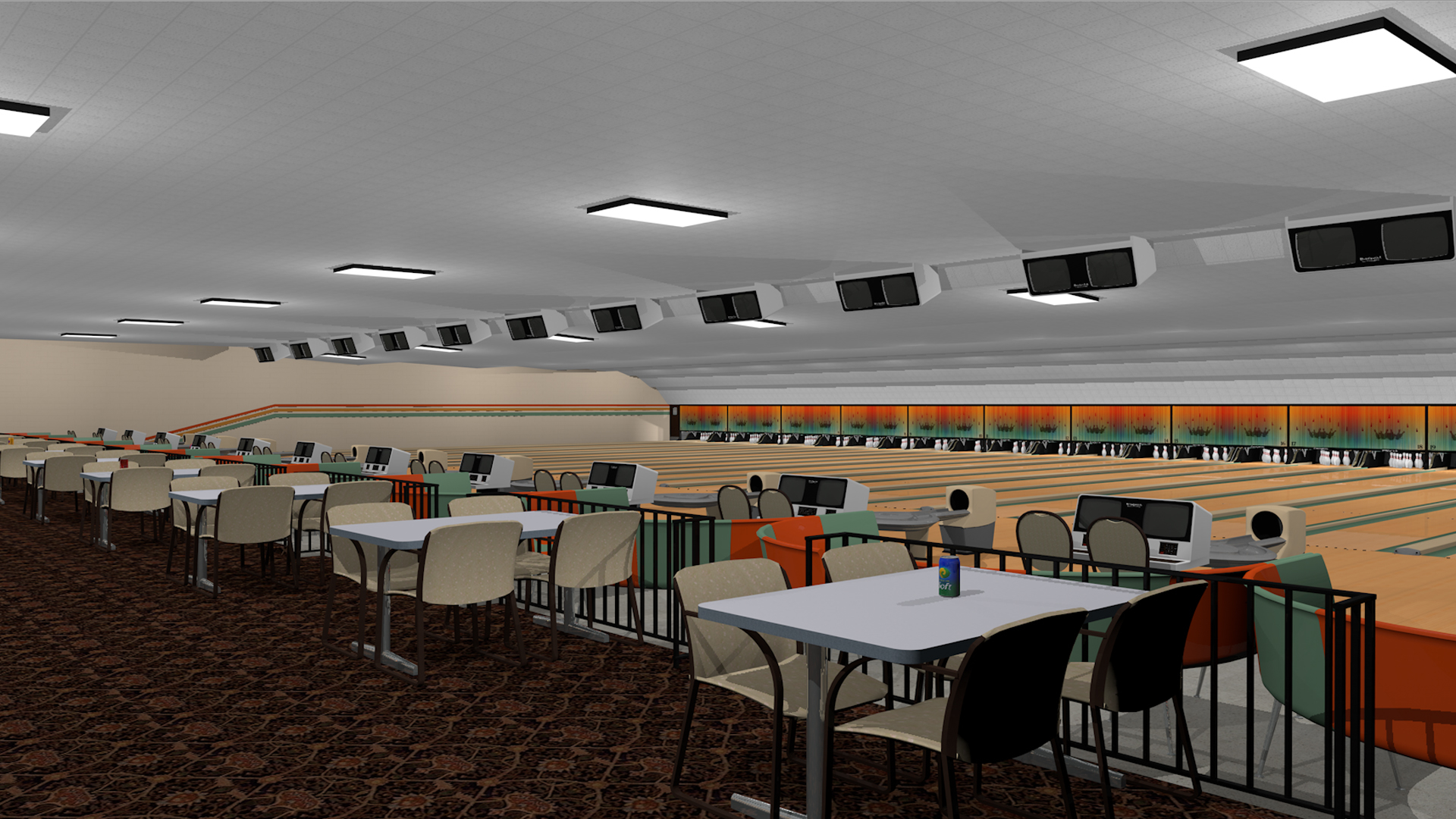 3d Model Pinsetters Restaurant Bowling Alley