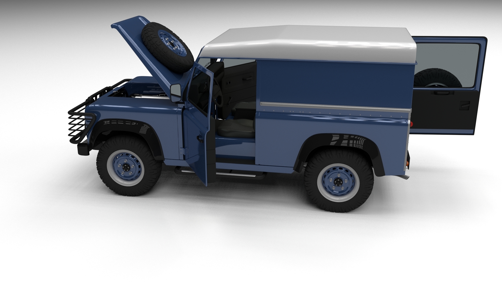 3d land rover defender 90 model