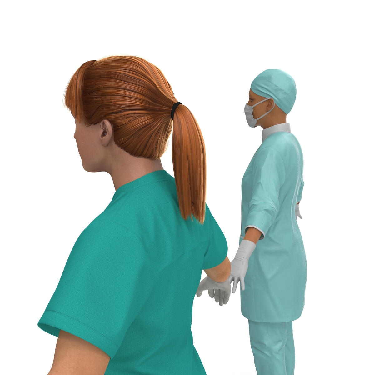 female doctors modeled surgeon 3d model