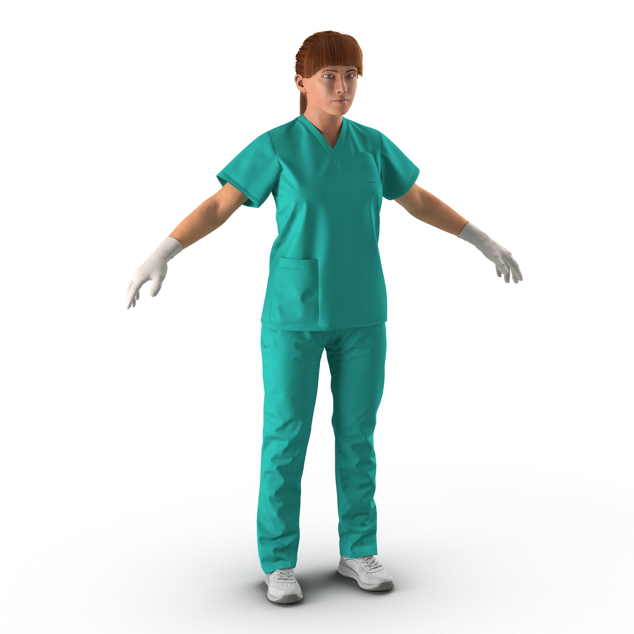 female doctors modeled surgeon 3d model