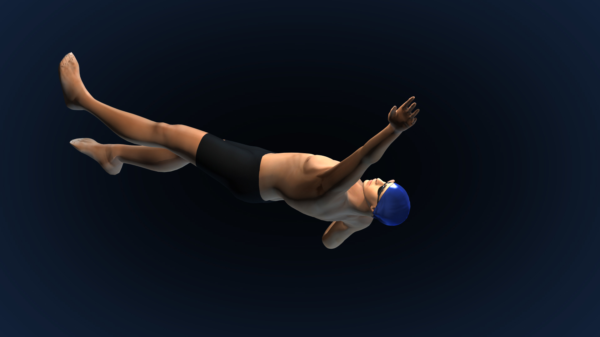 3d swimming man rigged style
