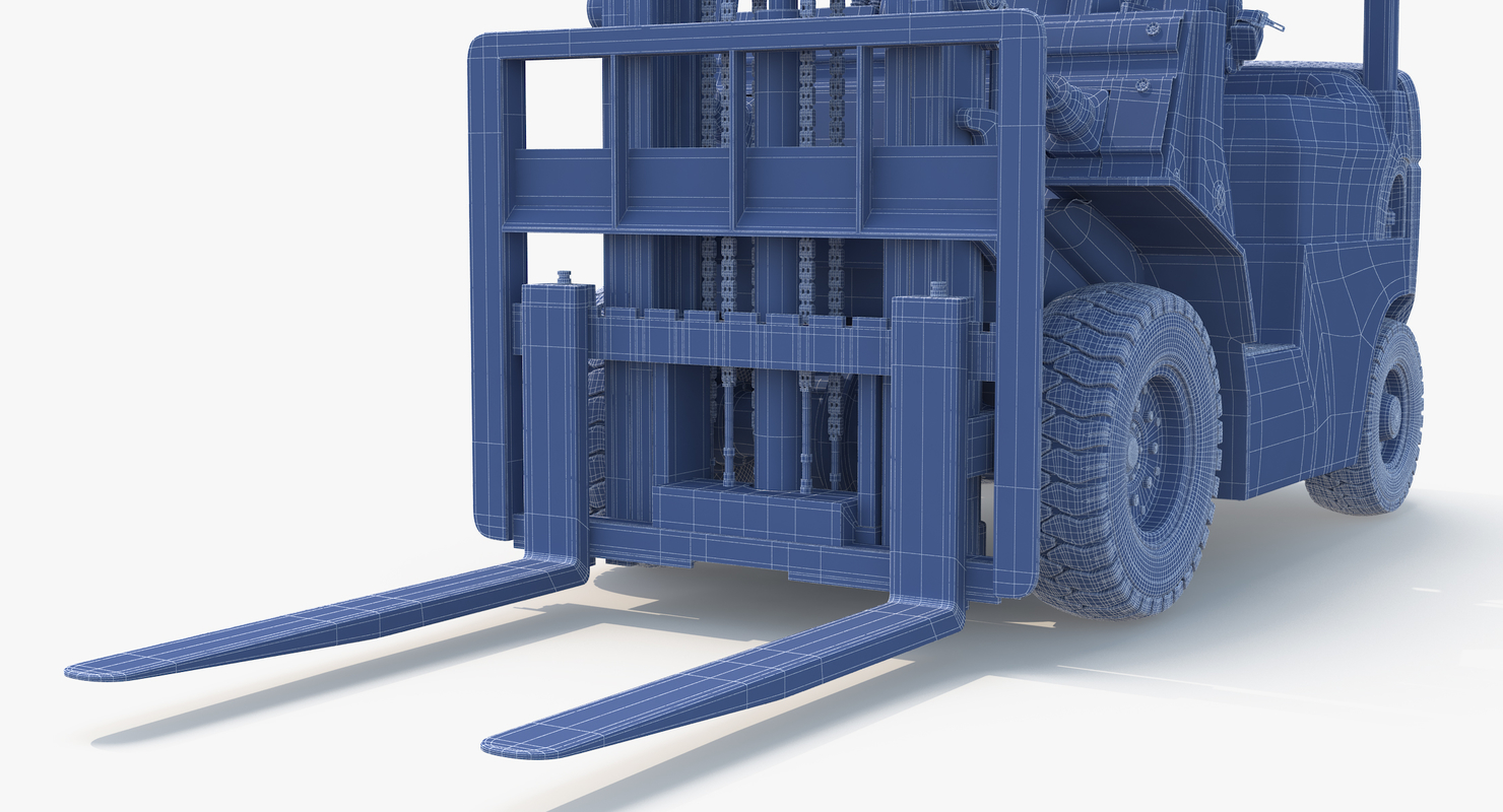 forklift rigged lift 3d model