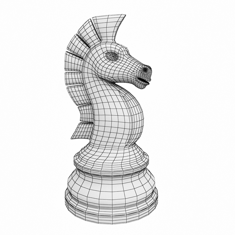 3d chess knight model