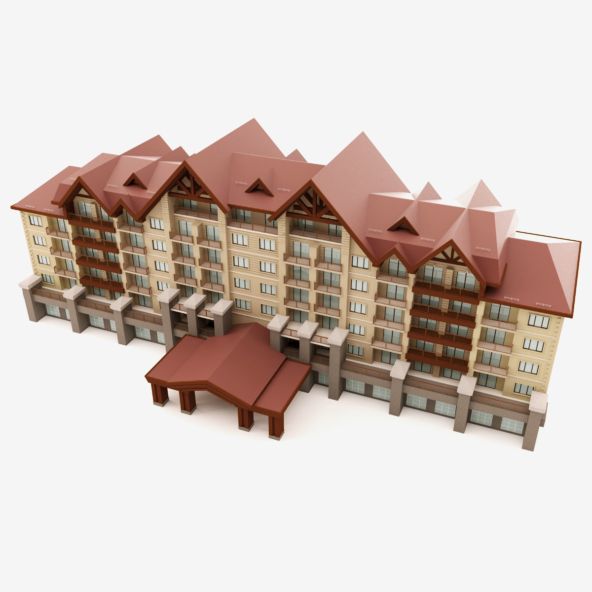 3d model resort hotel