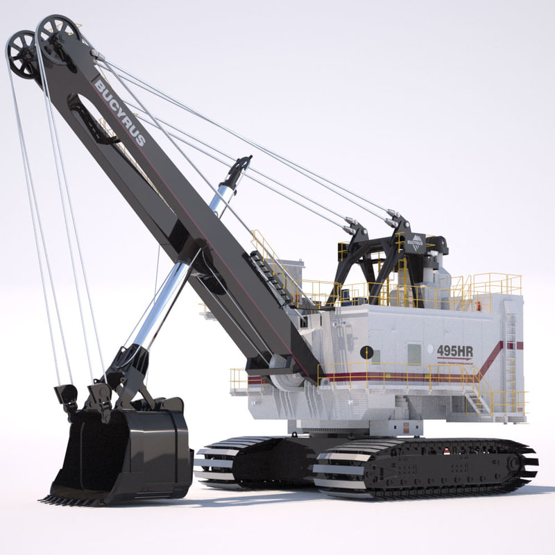 shovel bucyrus 495hr 3d model