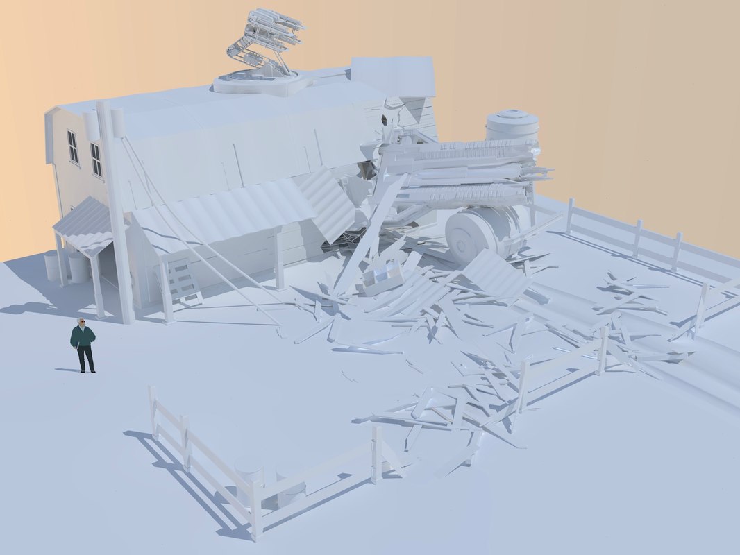 crash landing scene 3d 3ds