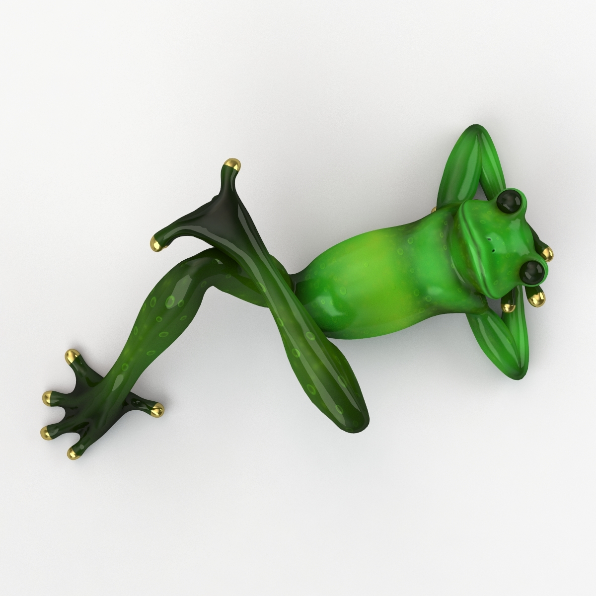 3d frog 3 statuette model
