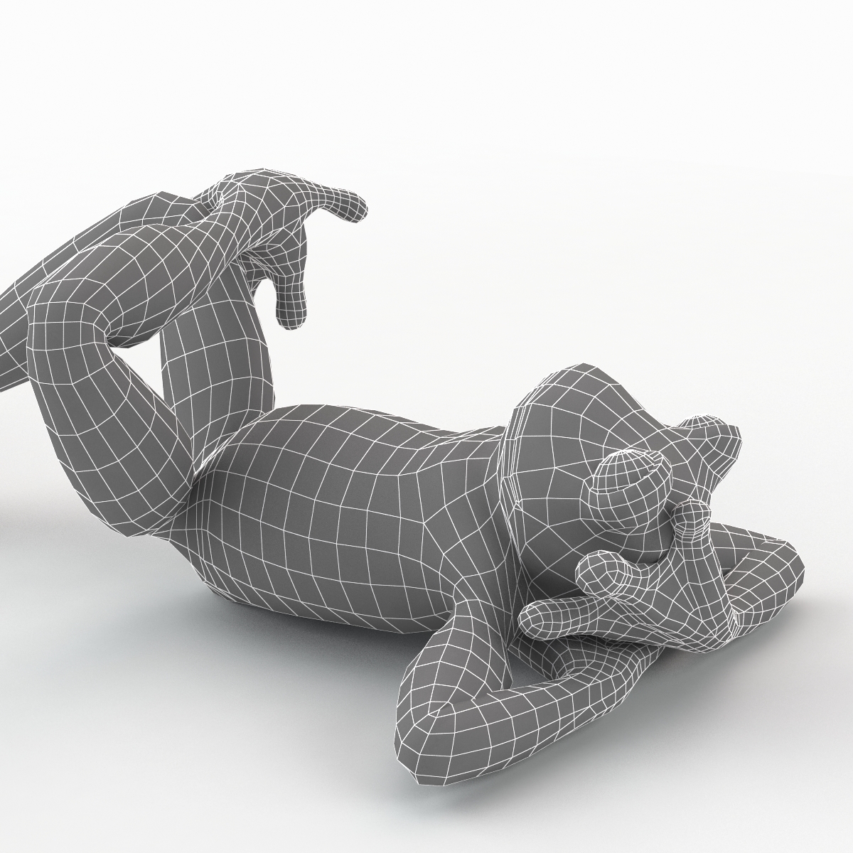 3d frog 3 statuette model