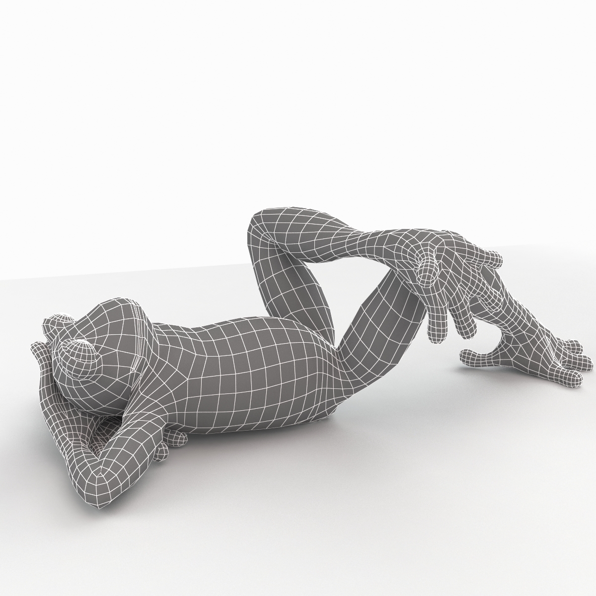 3d frog 3 statuette model