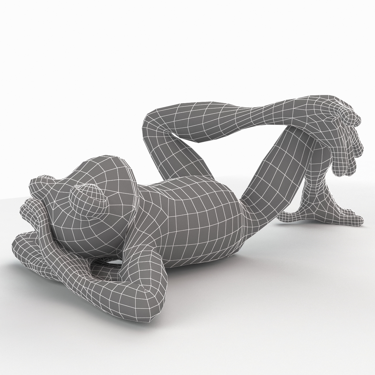3d frog 3 statuette model