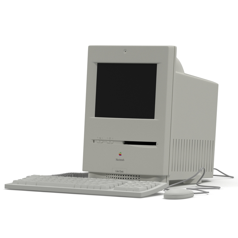 3d apple macintosh color classic model