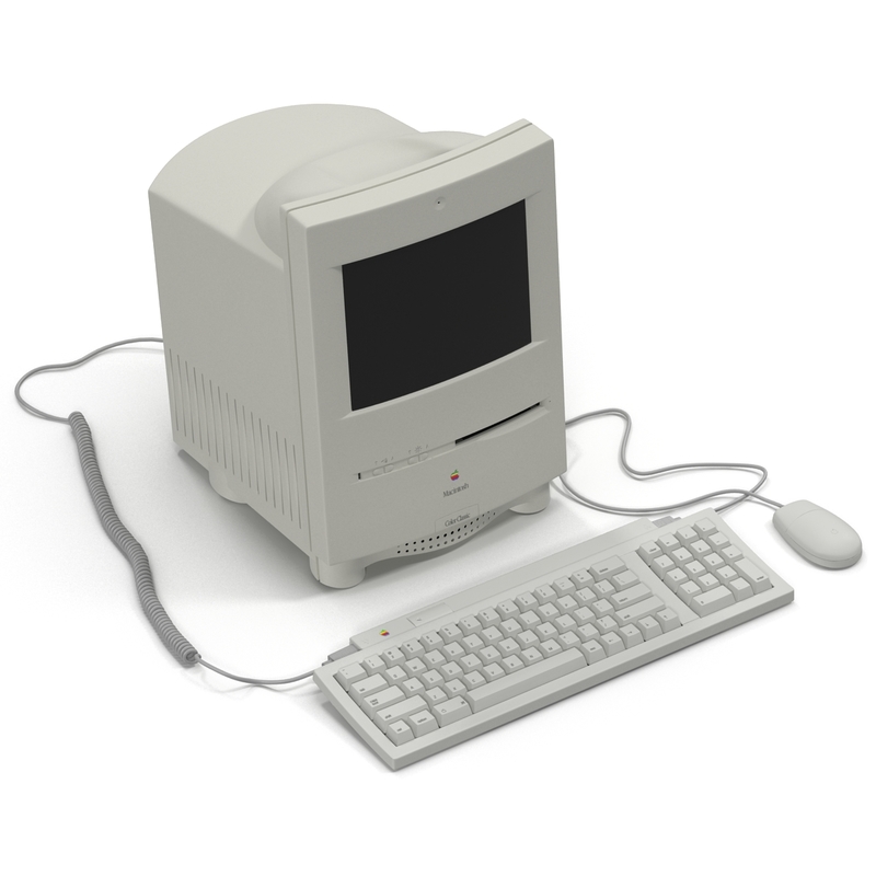 3d apple macintosh color classic model