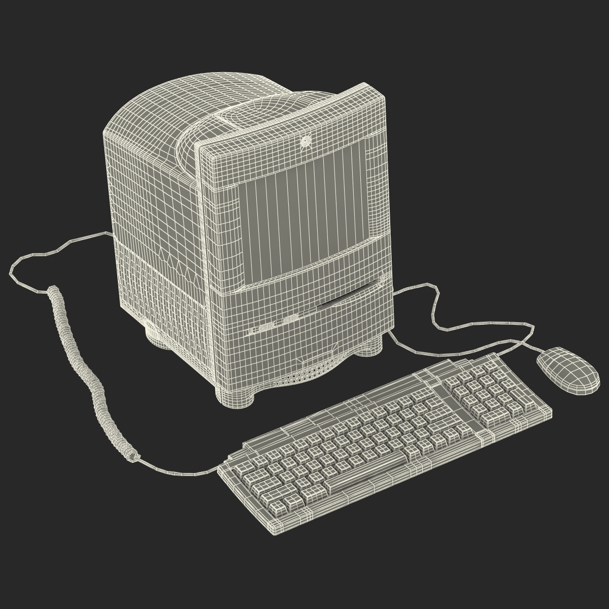 3d apple macintosh color classic model