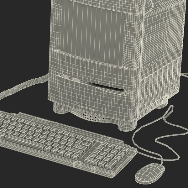 3d apple macintosh color classic model