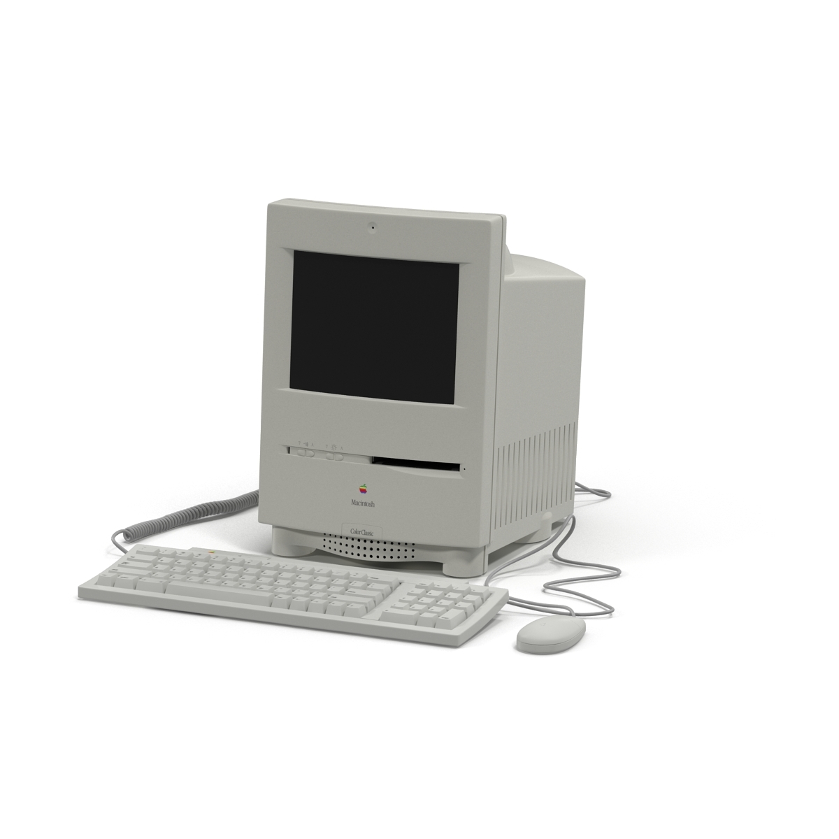 3d apple macintosh color classic model
